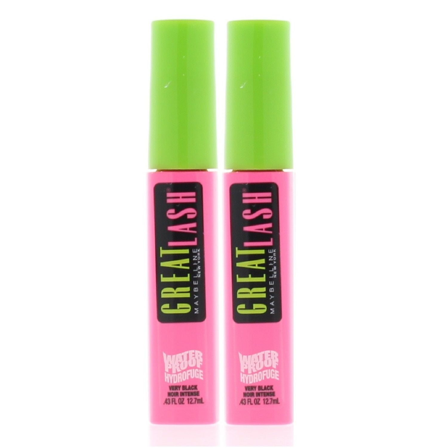 Maybelline Great Lash Mascara 111 Very Black Waterproof 0.43 oz (2 Pack ...