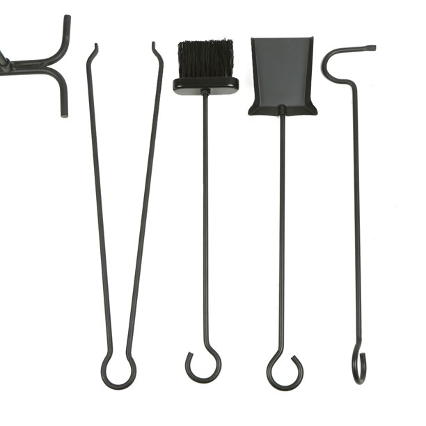 Mind Reader 4 Piece Stand Alone Fire Place Set, Steel Construction ...