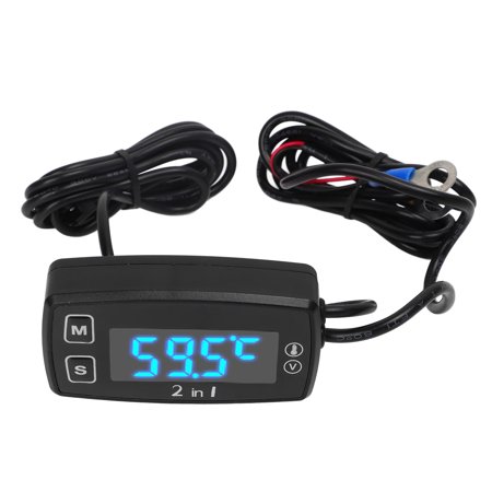 Digital Water Temp Gauge,2 in 1 LED Water Temperature Gauge Voltage ...