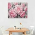 ARISTURING Pink Grey Rose Framed Canvas Art Elegant Flower Pictures for ...