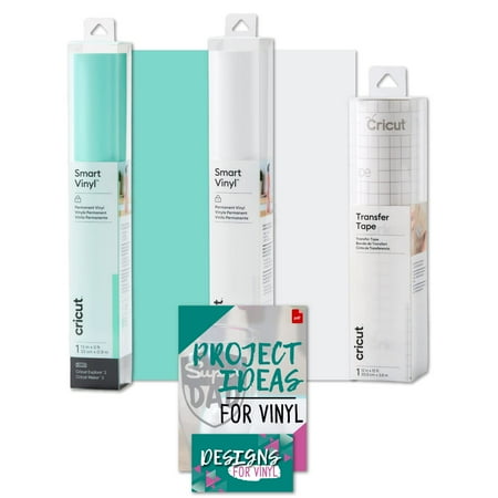 Cricut Smart Permanent Vinyl Mint Bundle | 13in x 3ft White, Mint, and ...