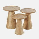 Jofran Knox Mid-Century Modern Solid Hardwood Round Accent Tables (Set ...