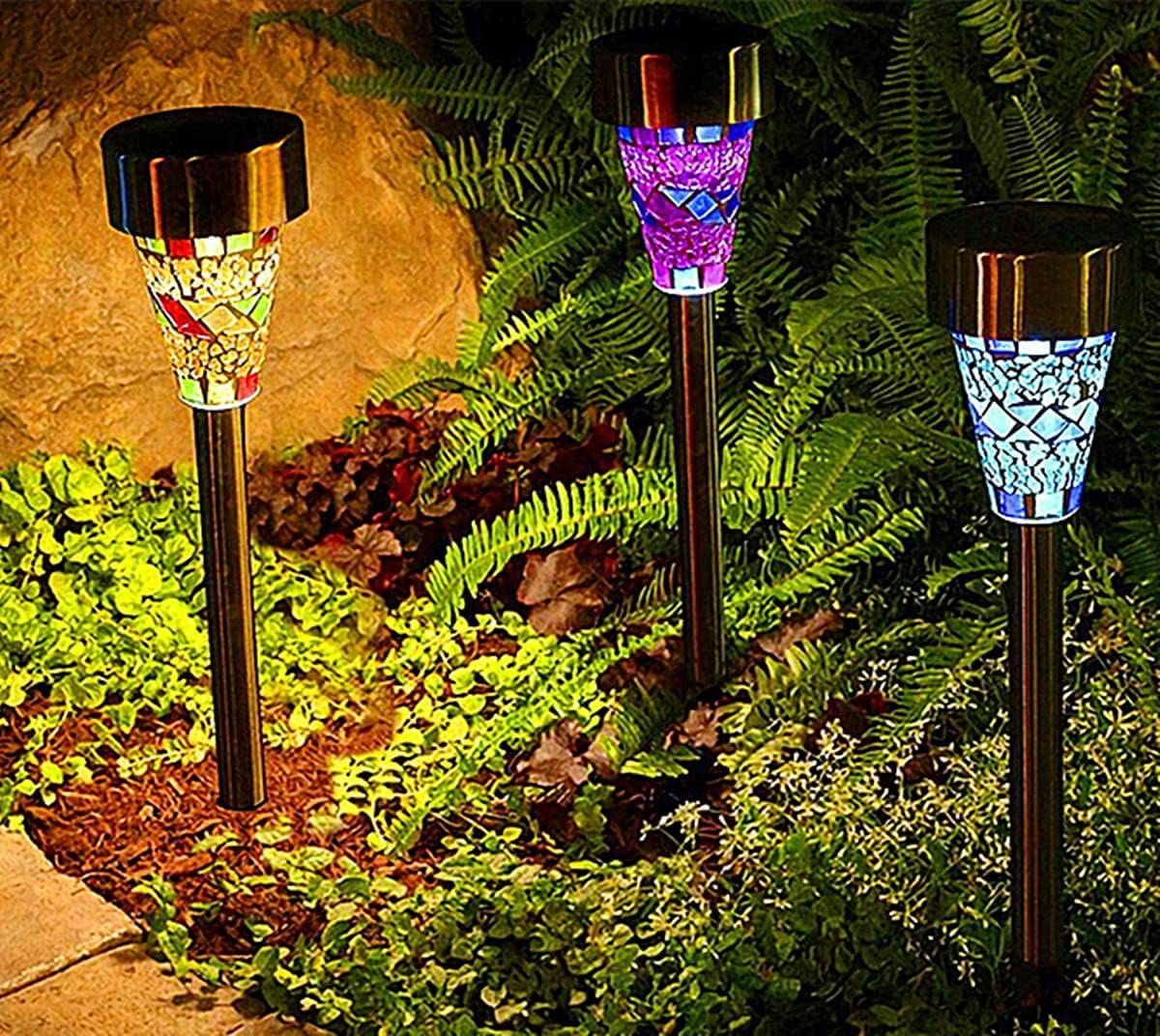 LINLIN Mosaic Landscape Lights, 3 Pack Solar Mosaic Landscape Lights 3 ...