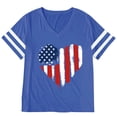 Arlun Plus Size American Flag Tops for Women 4th of July V-Neck Short ...