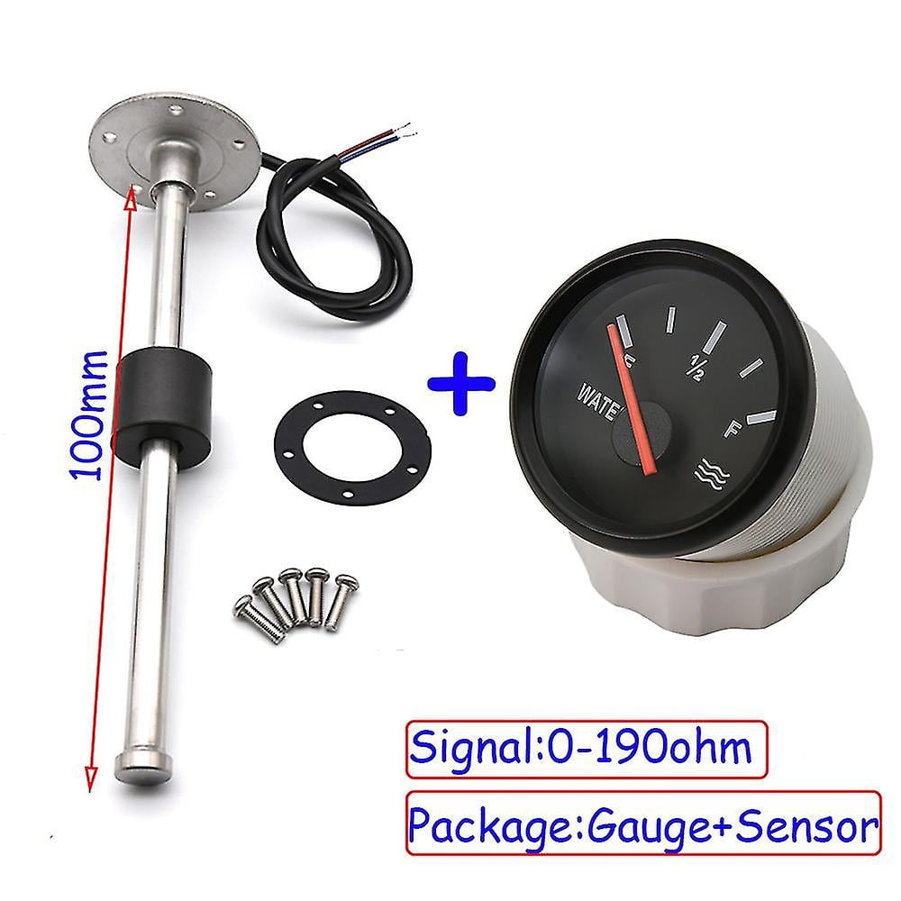 52mm Gauge Water Level Gauge Red Light 0-190 Ohm Water Tank Level ...