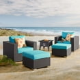 Modway Convene 5 Piece Set Outdoor Patio with Fire Pit in Espresso ...
