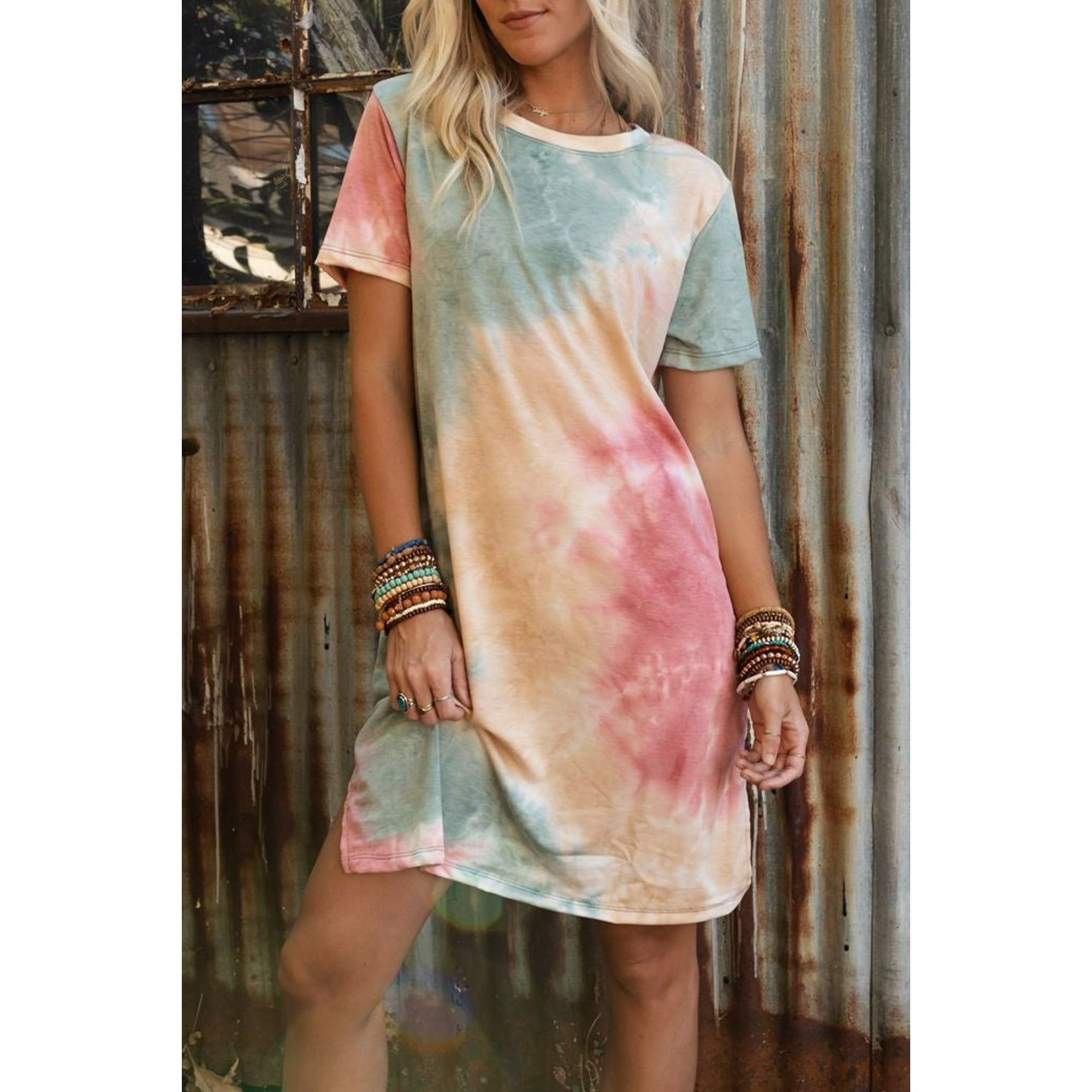Click here for Chicfine Womens Multicolor Tie Dye Oversized Slit... prices