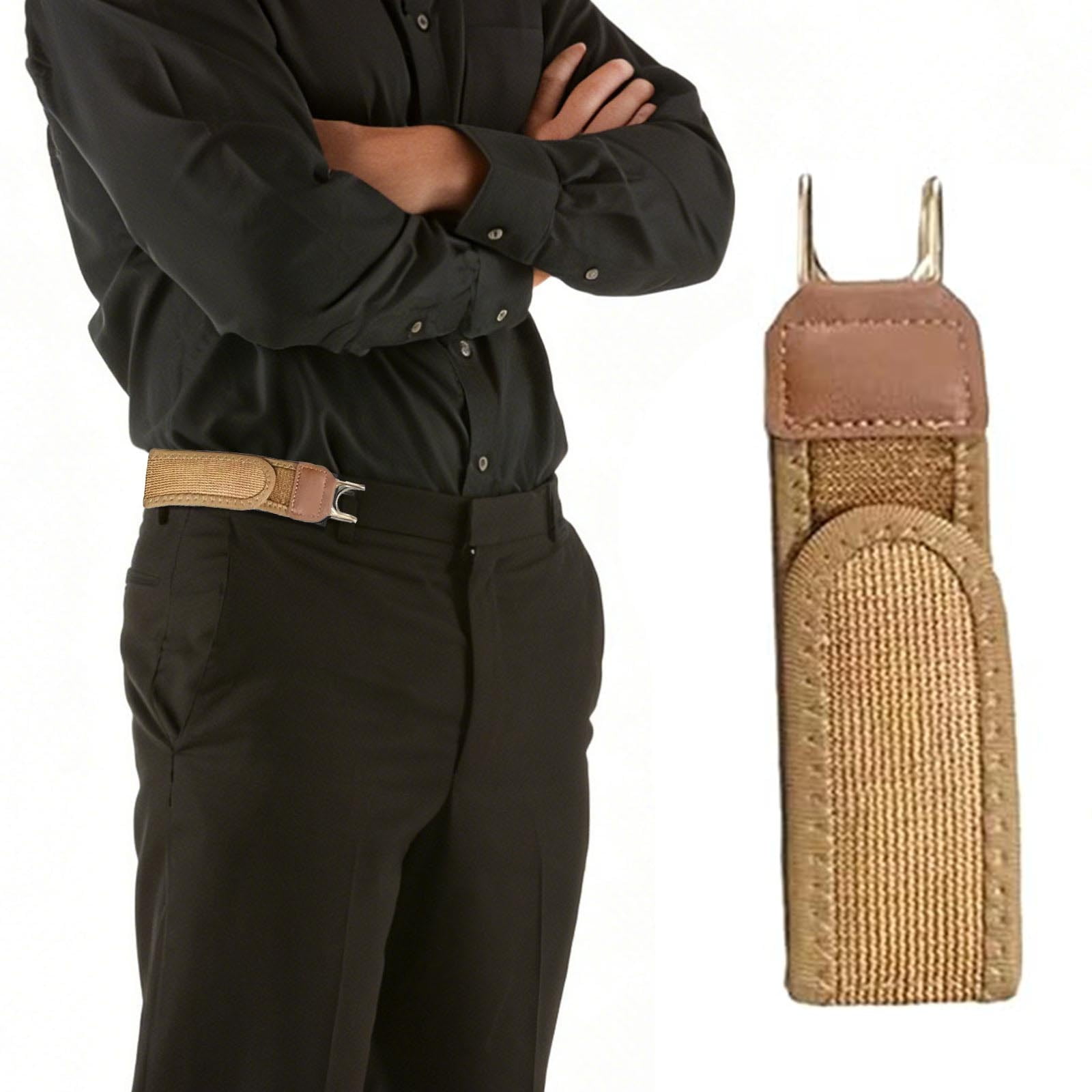 Click here for Linnome Metal Hook Elastic Belt Buckle Less Invisi... prices