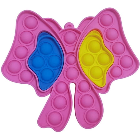 Giant Big Size Push Pop Game Fidget Toy, Bowknot Silicone Rainbow ...