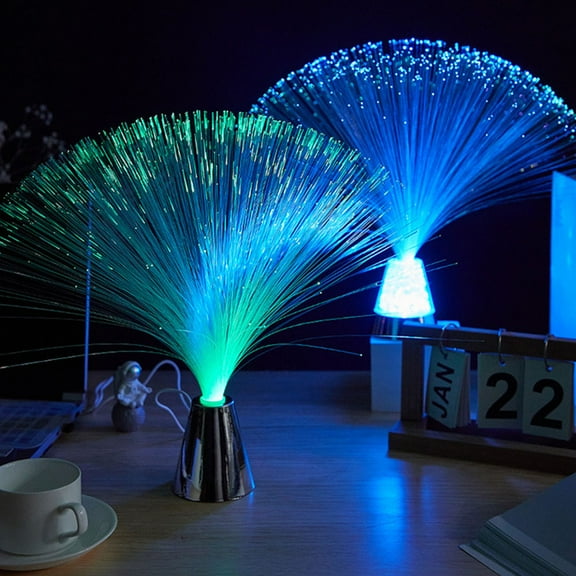 Naxoaeo LED Fiber Optic Lamp - USB/Battery Powered – Color Changing ...