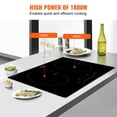 BENTISM 24 inch Dual Kitchen Electric Cooktop, 2 Burners Ceramic Glass ...