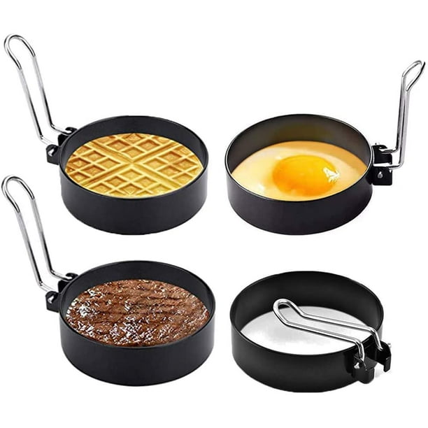 Vorkoi 2 Pack Egg Ring Set,Round Egg Cooker Rings,Stainless Steel Egg ...