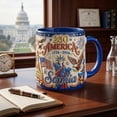 Personalized America 250th Anniversary Mug, Faux 3D Patriotic Mosaic ...