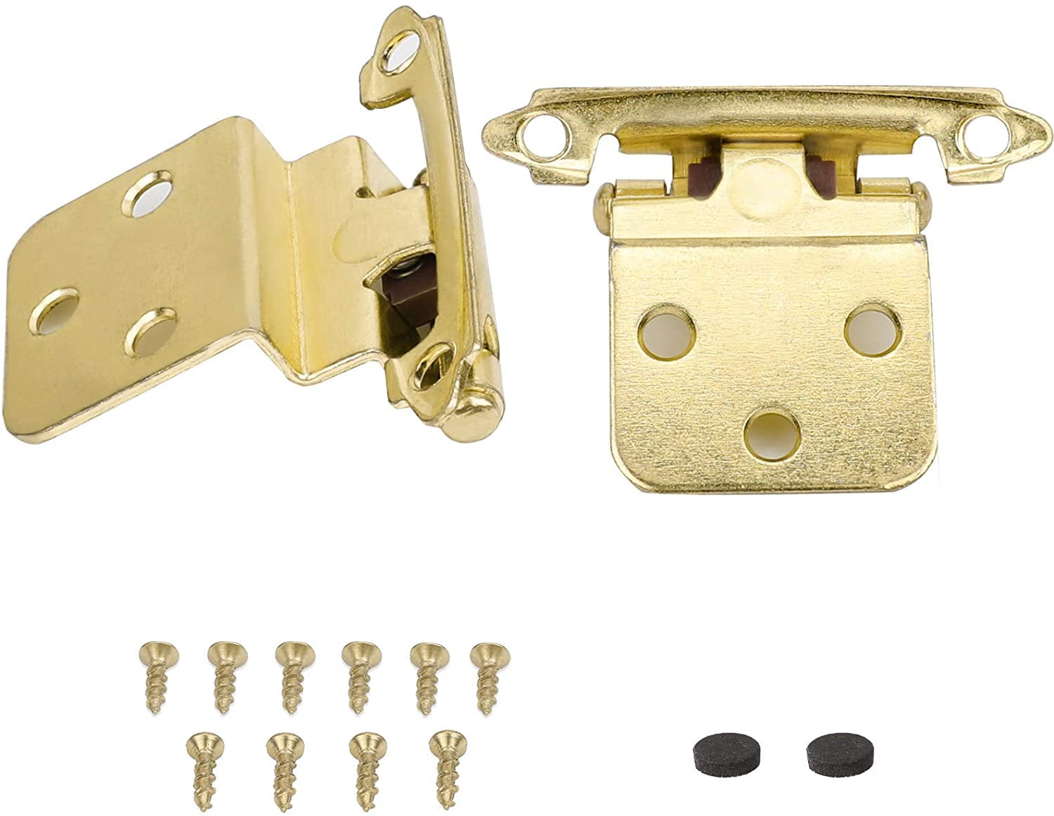 Goldenwarm 25 Units Kitchen Cabinet Hinges Gold 3/8" Inset Door Hinges ...