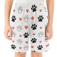 BZSMCE Adjustable Drawstring Casual Shorts With Footprints Love Pattern ...
