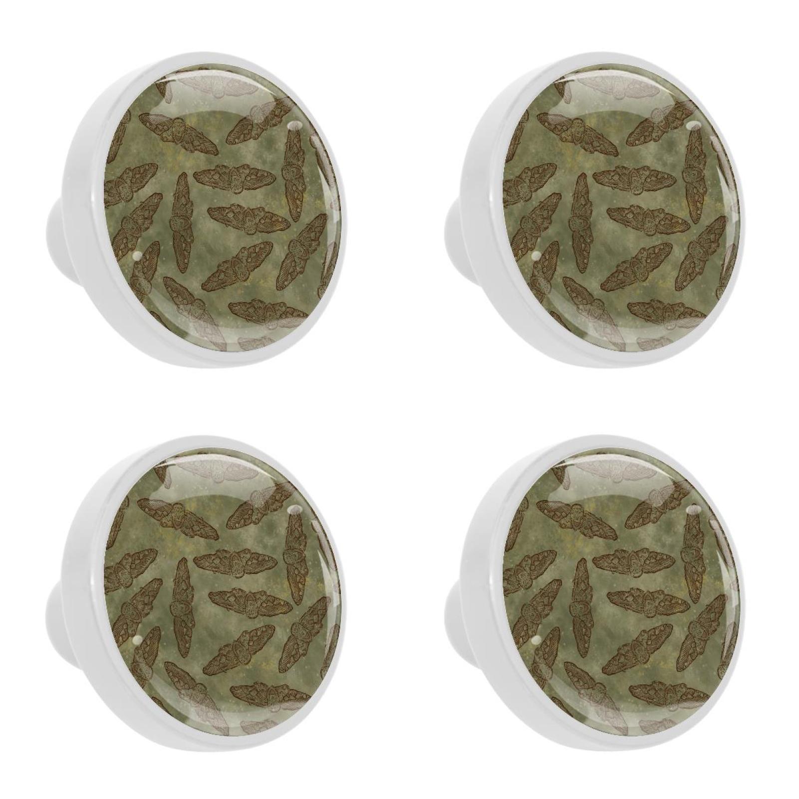 4 Pcs Moth Knobs for Kitchen Cabinet Cupboard Dresser Bookcase Drawer ...