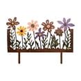 WIZUTIZ Decorative Garden Fence Panel Vintage Rust Effect Floral ...