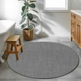 Dark Gray 4ft Round Rug, Farmhouse Burlap Solid Grey Color Modern Linen ...