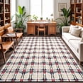 Buffalo Plaid Large Area Rugs 6x9ft Retro Red Black Linen Pattern ...