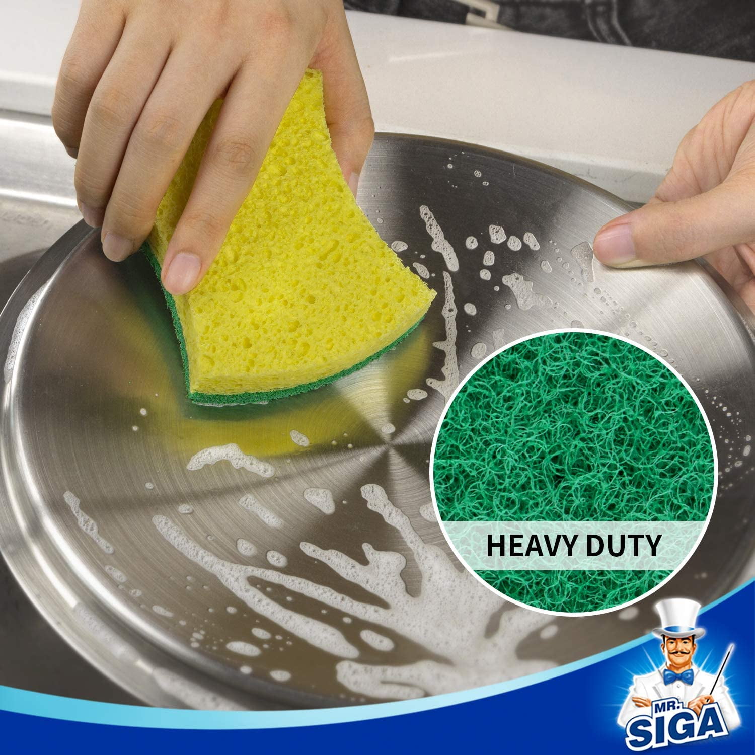 MR.Siga Cellulose Scrub Sponge Strong Absorbent, Nepal | Ubuy