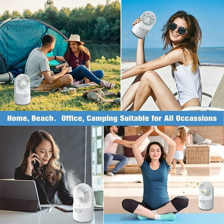 Humidifier Fan Rechargeable Desktop Air Cooler Personal Humidifier Fan ...