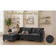 Armless Black Chenille Accent Chair, Modern Modular Single Sofa Chair ...