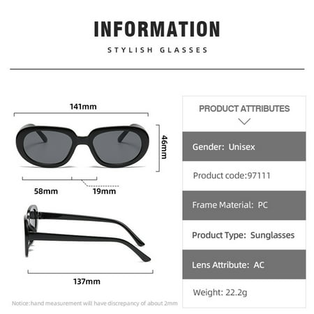 Retro Elliptical Sunglasses Decorative Small Frame Sun Protection ...