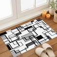 Abstract Color Block Door Mat 20x31.5 Inch Black Gray Rectangular ...