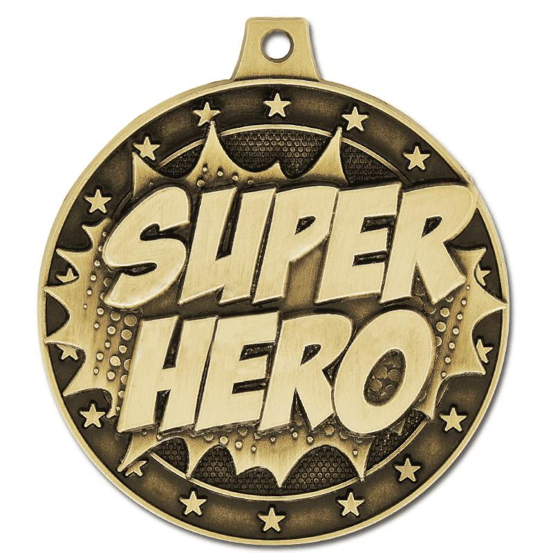 Buy Superhero Medals, 2 Gold Diecast Superhero Medal Award 1 Pack ...