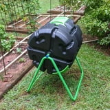 FCMP Outdoor HOTFROG 37-Gallon Dual Chamber Tumbling Composter Rotating ...