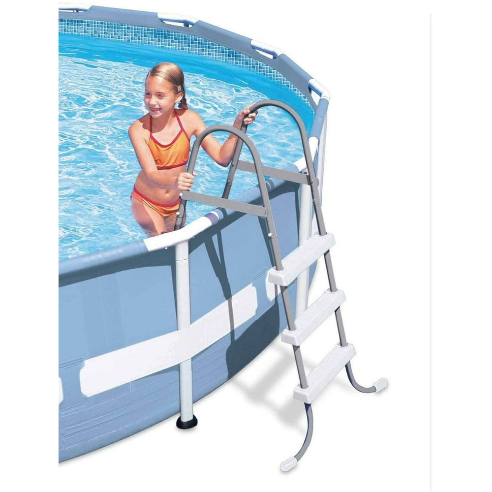 Intex Steel Frame Above Ground Swimming Pool Ladder for 42 Wall Height ...