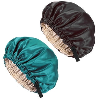 Qweryboo 2 Pcs Double Layer Waterproof Silk Bonnet, Adjustable Satin ...