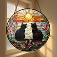 Cat Couple Stained Glass Suncatcher – Black and Orange Cats Window ...