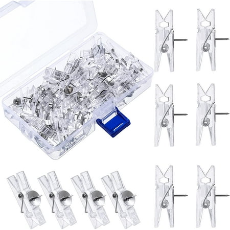 50 Pieces Push Pin Clips Plastic Push Pins for Cork Board Push Pins ...