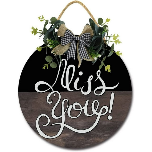 Eveokoki 11" Miss You Sign for Front Door Outside Funny Porch Signs ...
