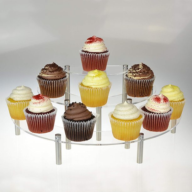 1 Set Cupcake Stand Acrylic Semicircle Round Shaped Tool Dessert Rack ...