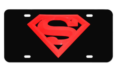 Elektroplate Officially Licensed Superman Red Shield Black Metal Front ...