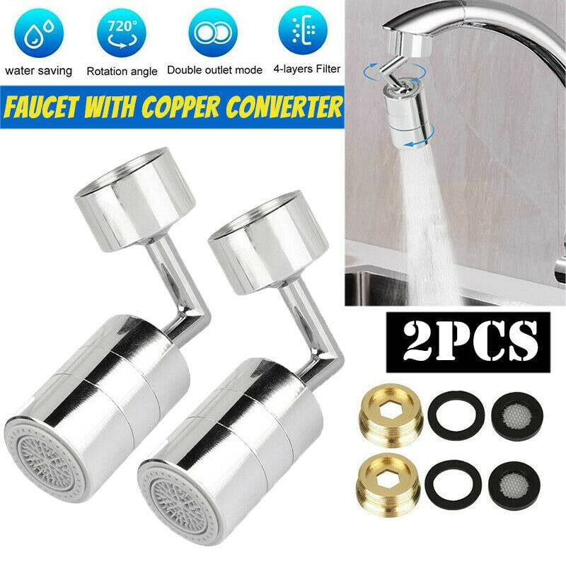 2 Pack Universal Splash Filter Faucet 720° Rotate Water Outlet Faucet
