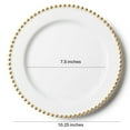 Beaded Collection White & Gold 10.25" Plstic Diner Plates, Elegant ...
