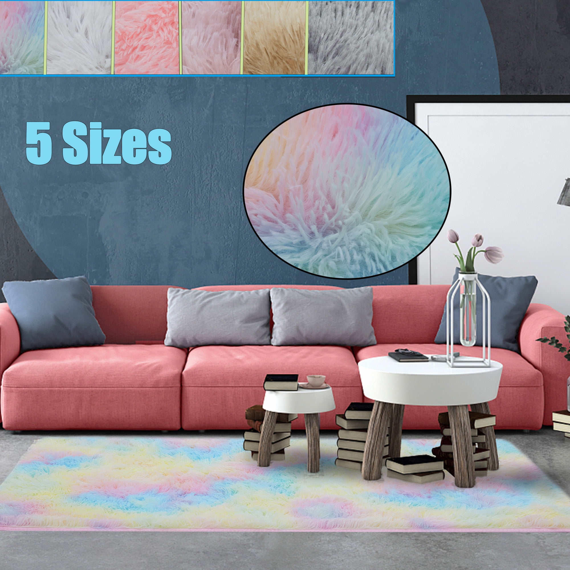 FUTATA Luxury Fluffy Area Rug, Modern Plush Rugs For Living Room ...