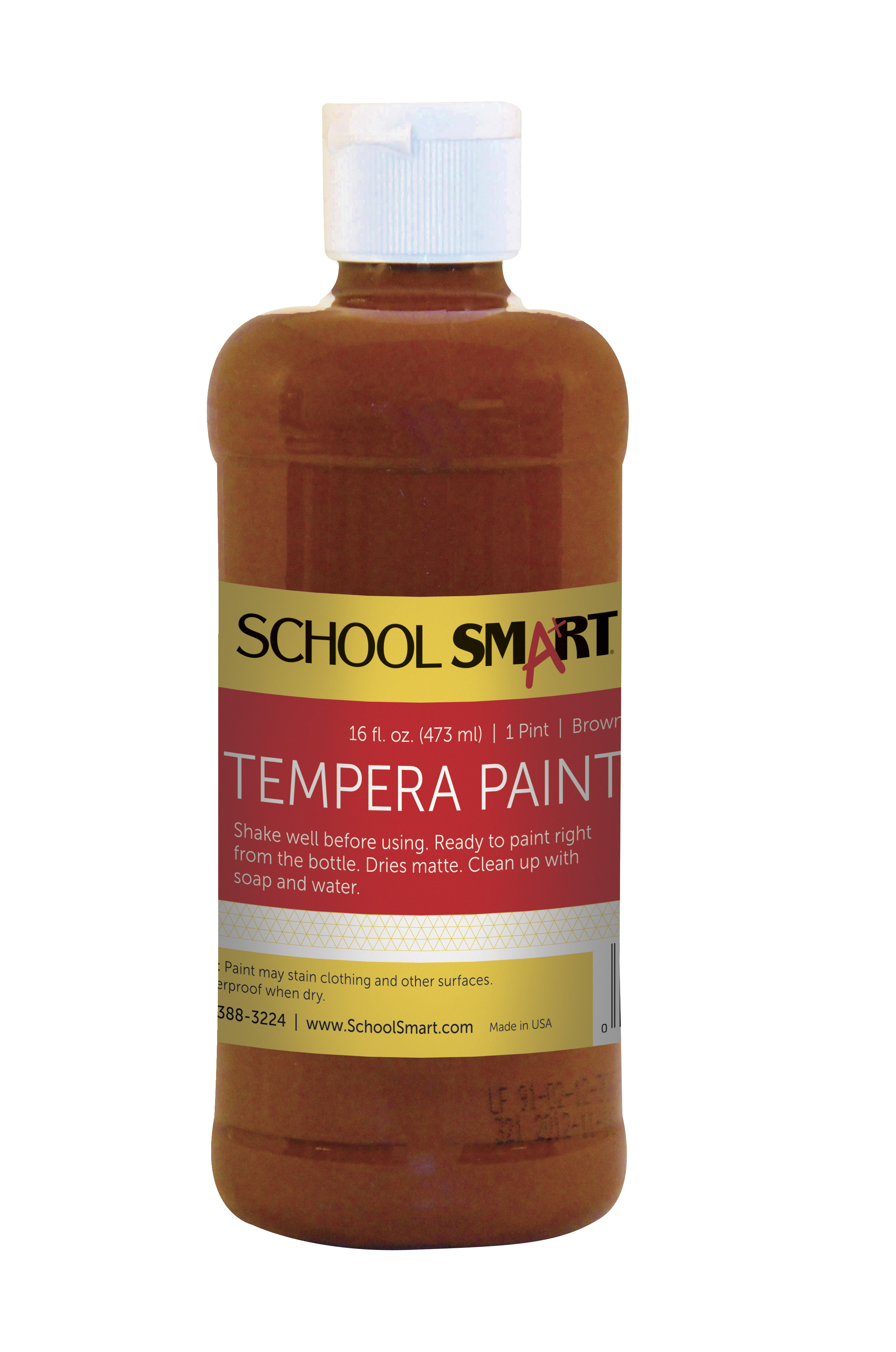 School Smart Non-Toxic Multi-Purpose Liquid Tempera Paint, 1 pt Plastic ...