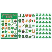 OUNONA 33 Sheets St. Patrick's Day Bingo Game Set Shamrock Bingo 24 ...