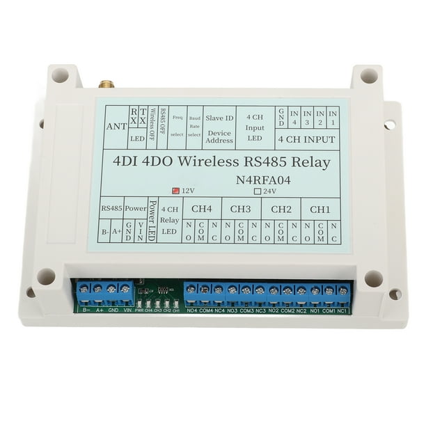Módulo de relé inalámbrico ANGGREK de 4 Canales RS485 con Antena 4DI 4DO 433M | Bodega Aurrera ...