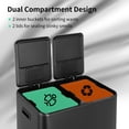 LAZY BUDDY 60 L Dual Compartment Trash Can 16 Gal Rectangular Recycling ...
