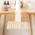 SDJMa Rustic Boho Table Runner Tablecloth with Fringe For Kitchen Home ...