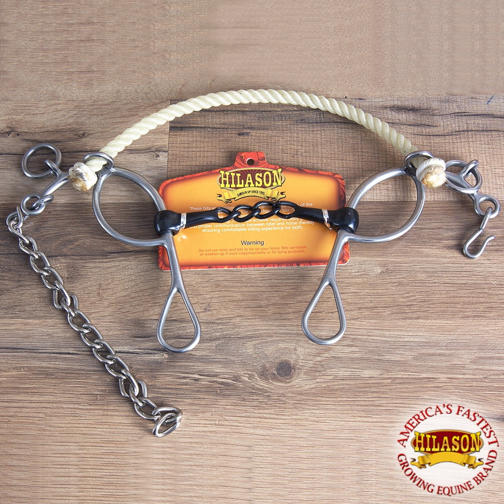 Hilason Western Stainless Steel Horse 5" Mouth Twisted Center Rope Nose ...