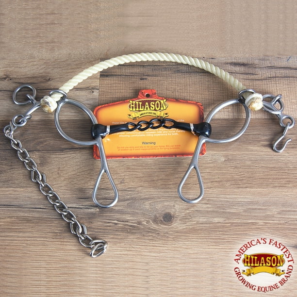 Hilason Western Stainless Steel Horse 5" Mouth Twisted Center Rope Nose ...
