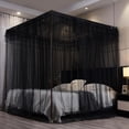 Black Canopy Bed Curtains for Girls & Adults, Queen King Canopy Drapes ...