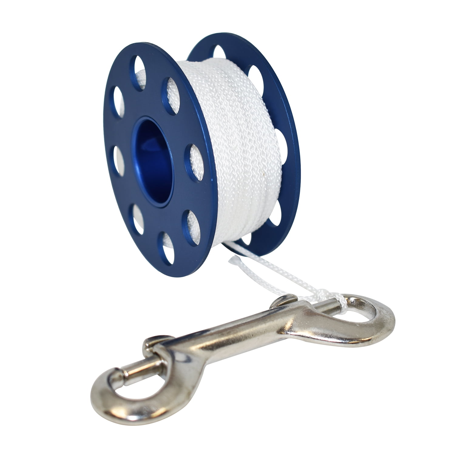 Scuba Choice Aluminum Finger Spool 75ft Dive Reel w/Bolt Snap-Blue ...