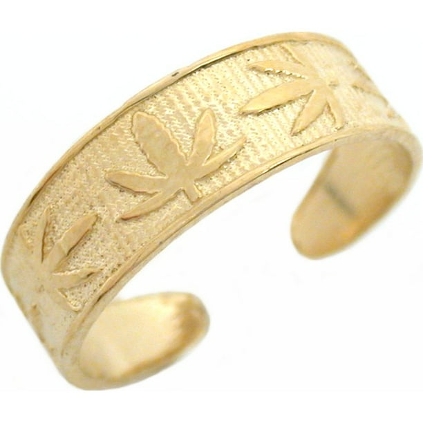 FindingKing - 10K Gold Marijuana Leaf Toe Ring - Walmart.com - Walmart.com